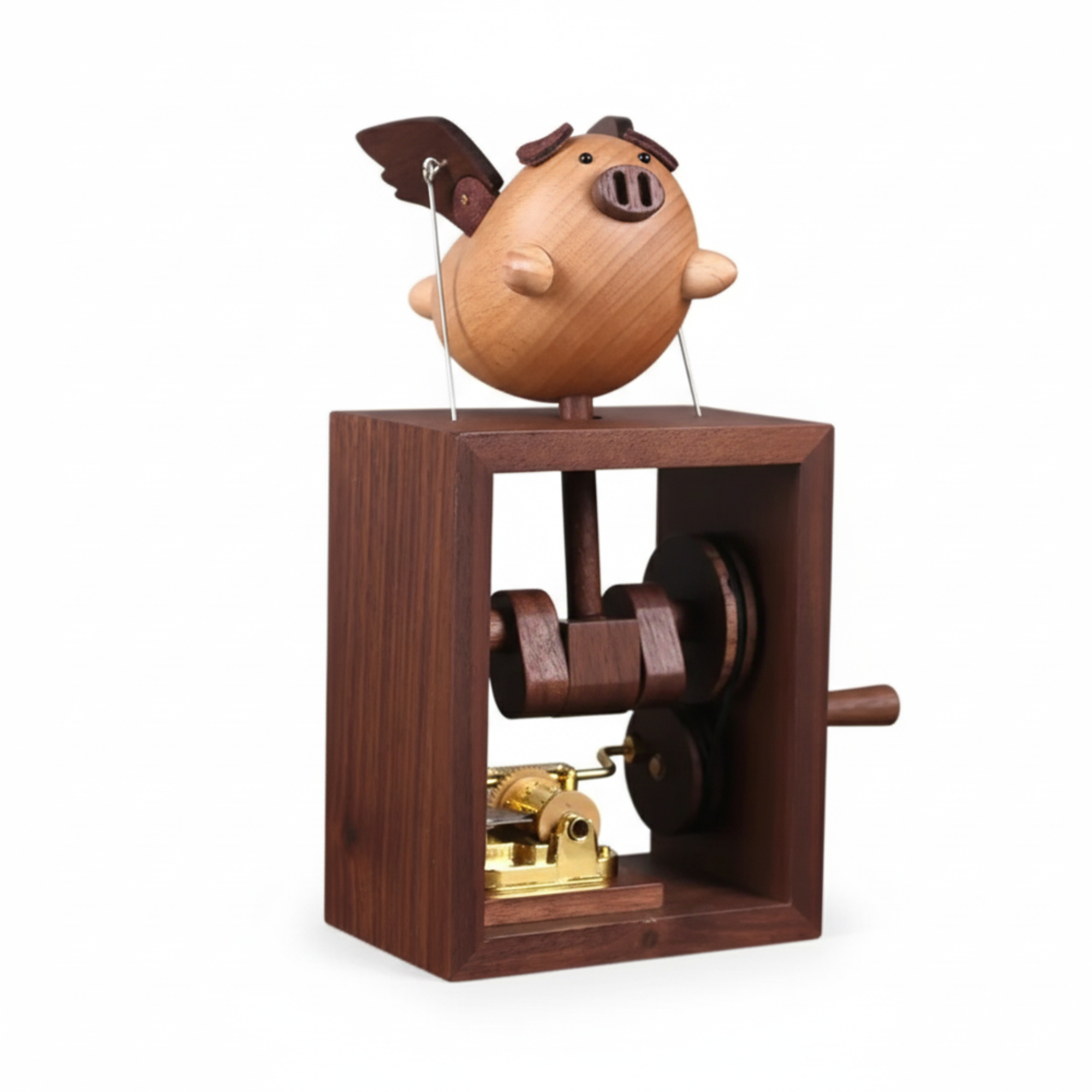 Handcrafted Wooden Flying Pig Music Box – NADEnVIE
